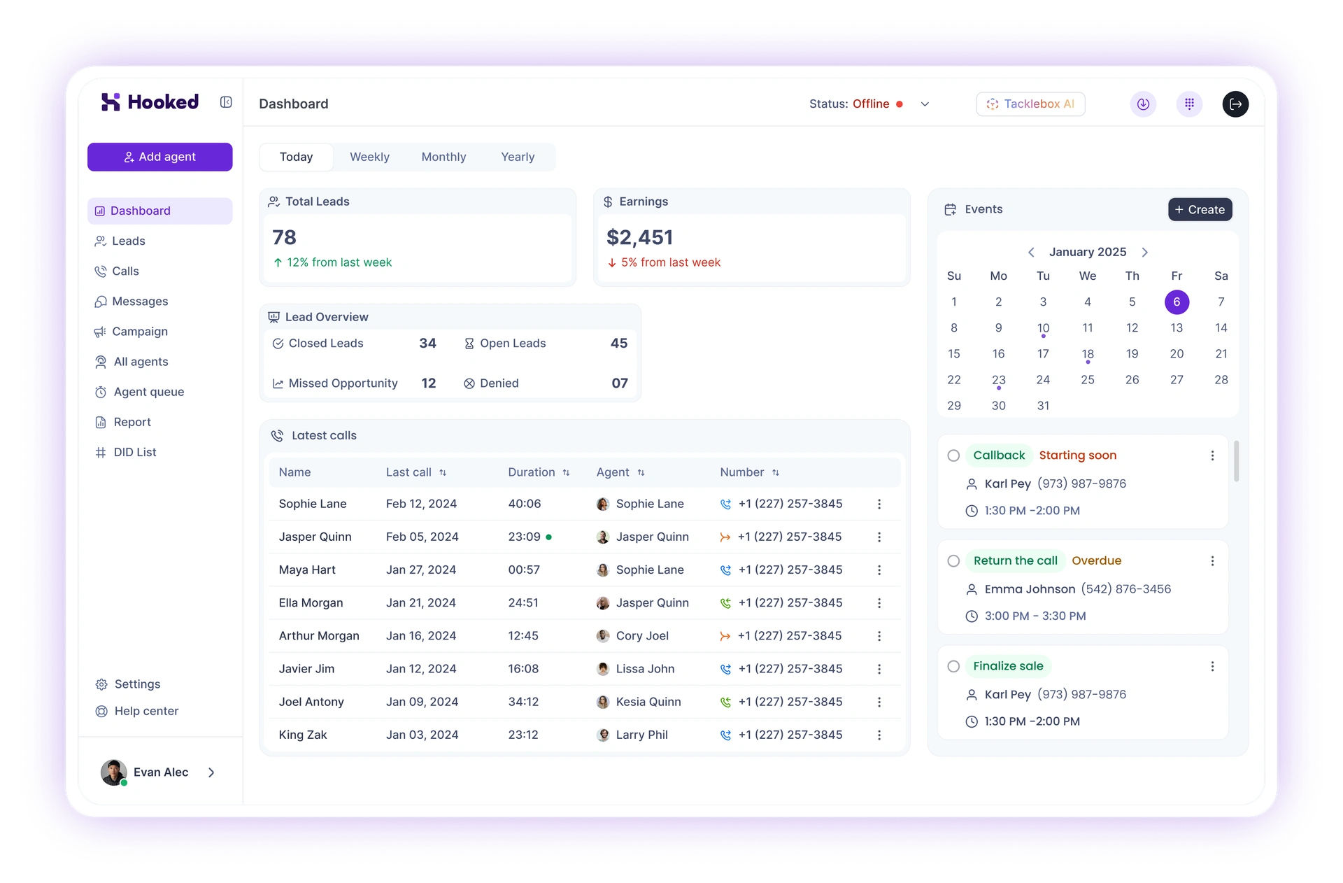 Get Started | Hooked CRM
